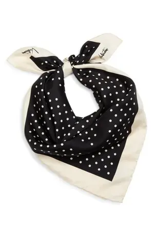 Valentino Garavani Polka Dot Silk Scarf - Black/cream