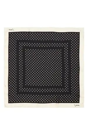 Valentino Garavani Polka Dot Silk Scarf - Black/cream