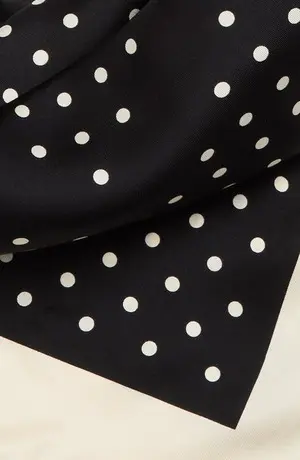 Valentino Garavani Polka Dot Silk Scarf - Black/cream