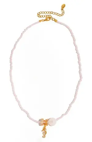 GIRLS CREW Seahorse Beaded Pendant Necklace - Gold