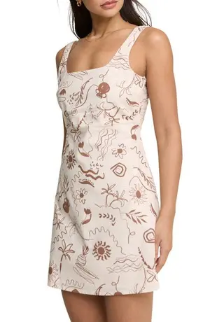 NOBODY'S CHILD Connie Sleeveless Mini Dress With Swirling Print