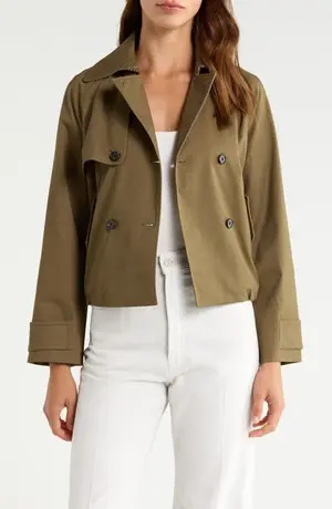 RAILS Rails Jett Check Crop Trench Coat