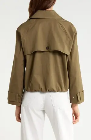 Rails Jett Check Crop Trench Coat