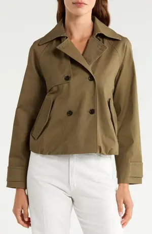 Rails Jett Check Crop Trench Coat