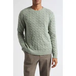 Valentino Garavani Vlogo Signature Cabled Virgin Wool Crewneck Sweater - Stone