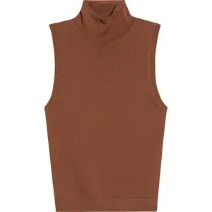 Staud Montclair Turtleneck Sweater Vest - Cigar