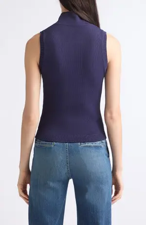 Staud Montclair Turtleneck Sweater Vest - Midnight
