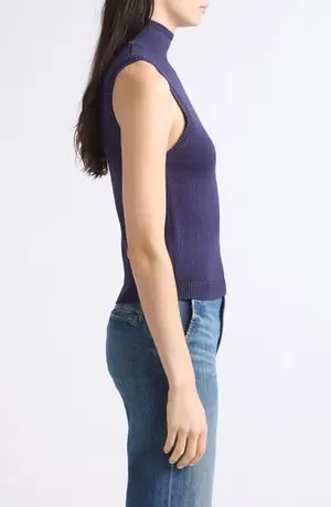 Staud Montclair Turtleneck Sweater Vest - Midnight