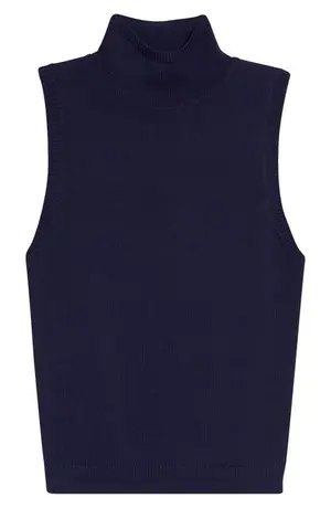 Staud Montclair Turtleneck Sweater Vest - Midnight