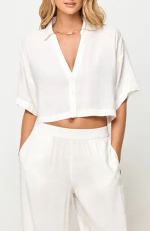 L*Space Kitt Cropped Cover-up Top - Cream