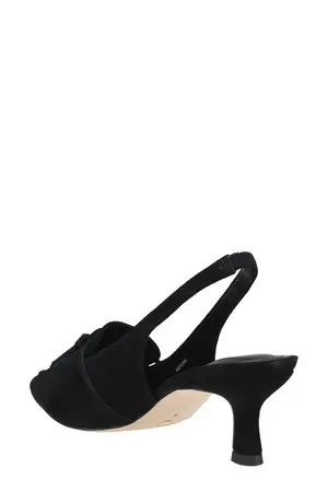 Pelle Moda Kesia Slingback Kitten Heel Pump With Tassels - Black