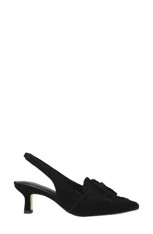 Pelle Moda Kesia Slingback Kitten Heel Pump With Tassels - Black