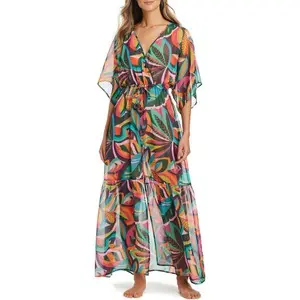 BLEU BY ROD BEATTIE Floral Surplice Cover-up Maxi Dress
