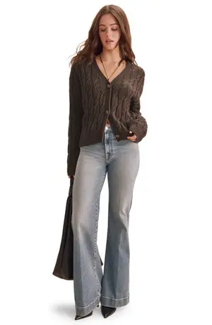 Splendid Rubi Cable Knit Cardigan - Java Brown