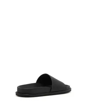 THERAPY AUSTRALIA Myles Open Round Toe Sandal - Black Smooth Pu