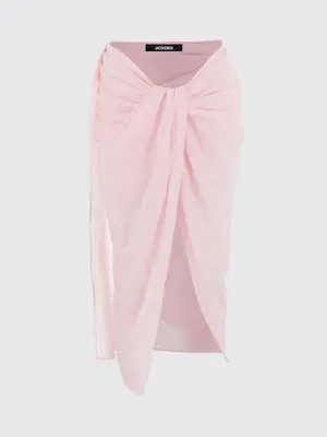 Jacquemus Draped Jersey Pencil Midi Skirt With Asymmetric Hem