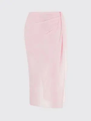 Jacquemus Draped Jersey Pencil Midi Skirt With Asymmetric Hem