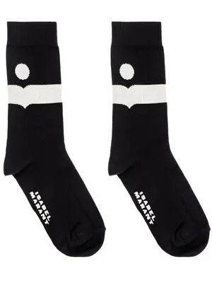 Isabel Marant Étoile Medium Nesson Socks With Logo - Black