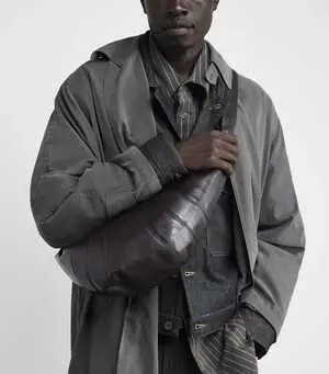 LEMAIRE Medium Grained Leather Croissant Shoulder Bag