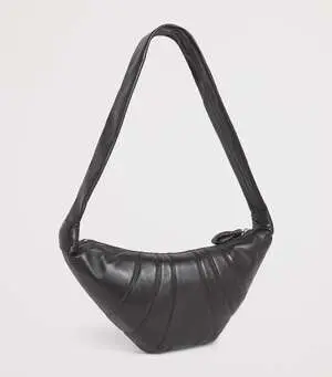 LEMAIRE Medium Grained Leather Croissant Shoulder Bag - Brown