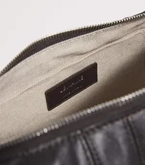 LEMAIRE Medium Grained Leather Croissant Shoulder Bag - Brown