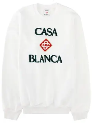 Casablanca Felpa Con Logo Ricamato - White