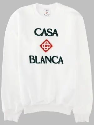 Casablanca Felpa Con Logo Ricamato - White