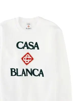Casablanca Felpa Con Logo Ricamato - White