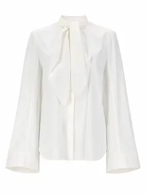 Tory Burch Cotton Tunic With Bow Detail - White