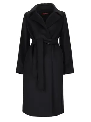 Max Mara Wool Wrap Coat - Black