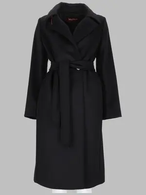 Max Mara Wool Wrap Coat - Black