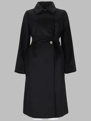 Max Mara Wool Wrap Coat - Black