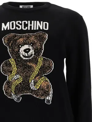Moschino Teddy Bear Appliqué Knit Sweater