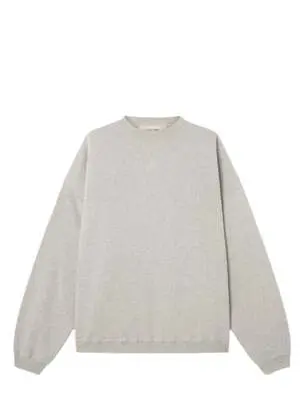 GOLDEN GOOSE Ribbed Crewneck Sweater With Striped Trim - Grey