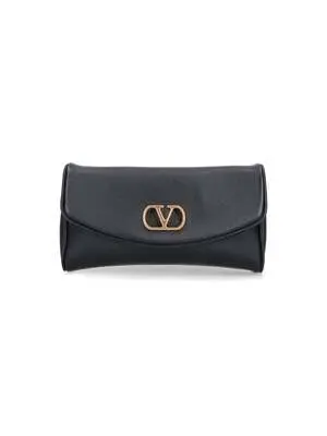 Valentino Garavani Lamb Leather Shoulder Bag - Black