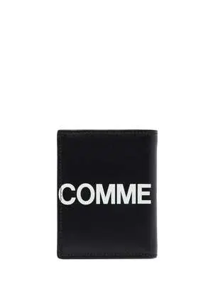 Comme Des Garçons Bi-fold Leather Wallet With Contrasting Print - Black