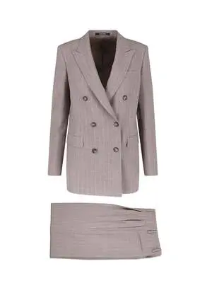 Tagliatore Double-breasted Pinstripe Blazer And Pleated Trousers Set