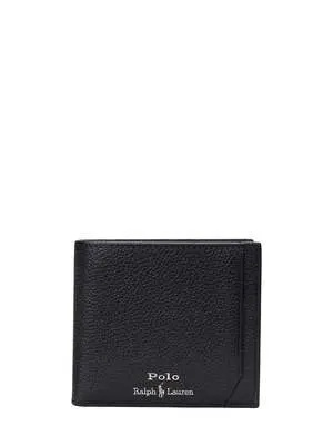 Ralph Lauren Bi-fold Wallet With Internal Card Slots Square Design - Black