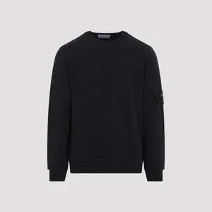 Stone Island Cotton Crewneck Sweatshirt With Logo Detail - Black