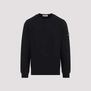 Stone Island Cotton Crewneck Sweatshirt With Logo Detail - Black