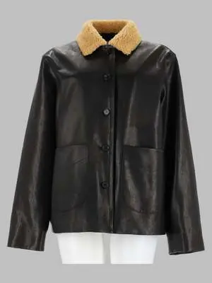 Khaite Cropped Leather Utility Jacket