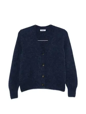 BASE Wool V-necked Cardigan - Blue