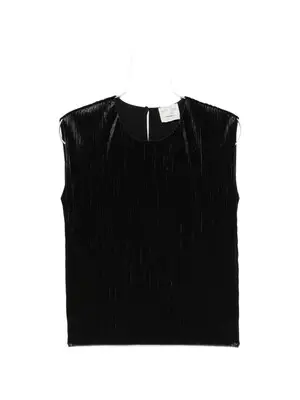 FORTE_FORTE Pleated Top - Black