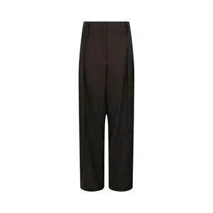 FERRAGAMO High-waisted Wool Pants - Grey