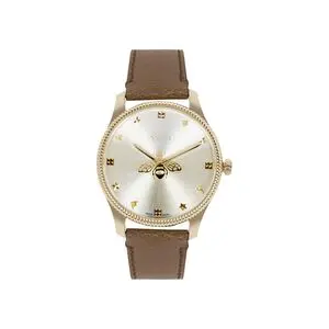 Gucci G-timeless Leather Watch - Gold