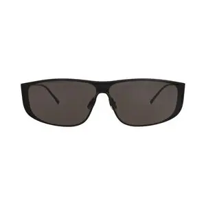 Saint Laurent Shield-frame Metal Sunglasses - Black