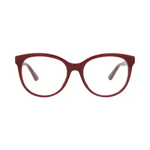 Gucci Round-frame Acetate Optical Frames 'burgundy/transparent - Red