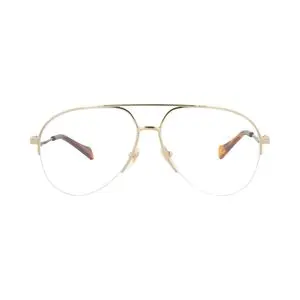 Gucci Aviator-frame Metal Optical Frames /transparent - Gold