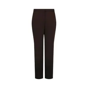 Alexander McQueen Satin Straight Leg Pants 'chocolate - Brown