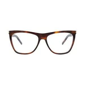 Saint Laurent Square-frame Acetate Optical Frames 'havana/transparent - Brown